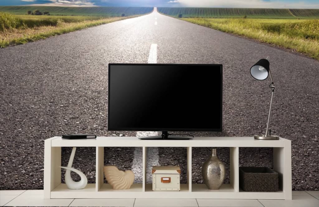 Behang met een oneindige weg - Fotobehang