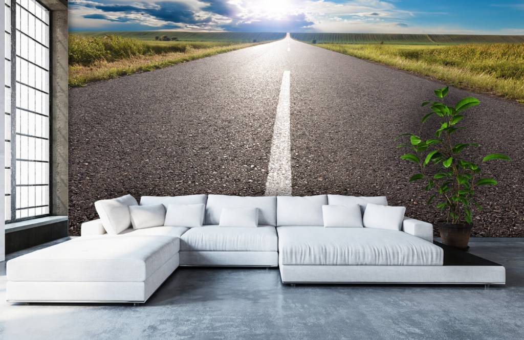 Behang met een oneindige weg - Fotobehang