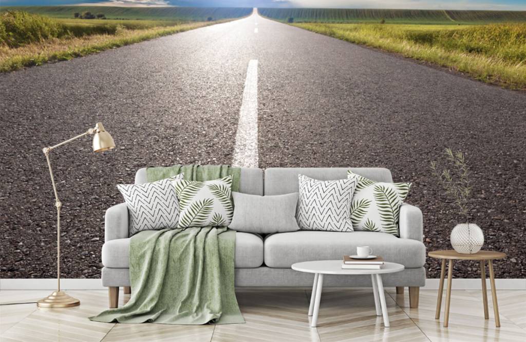 Behang met een oneindige weg - Fotobehang