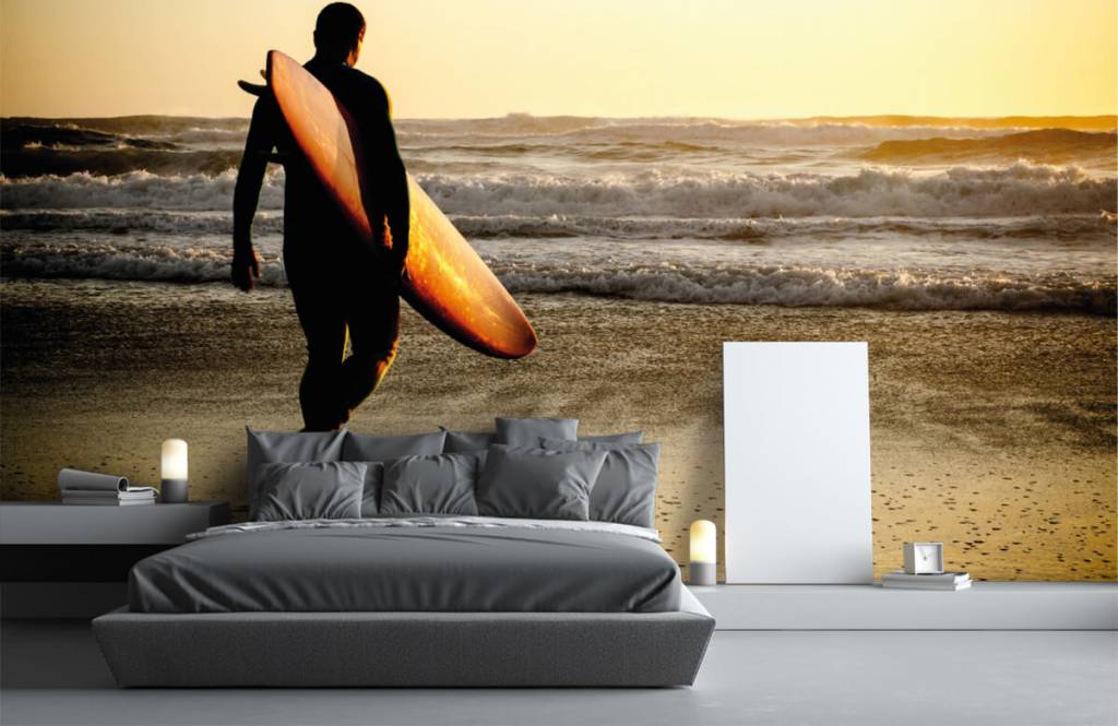 Behang met een surfer - Fotobehang