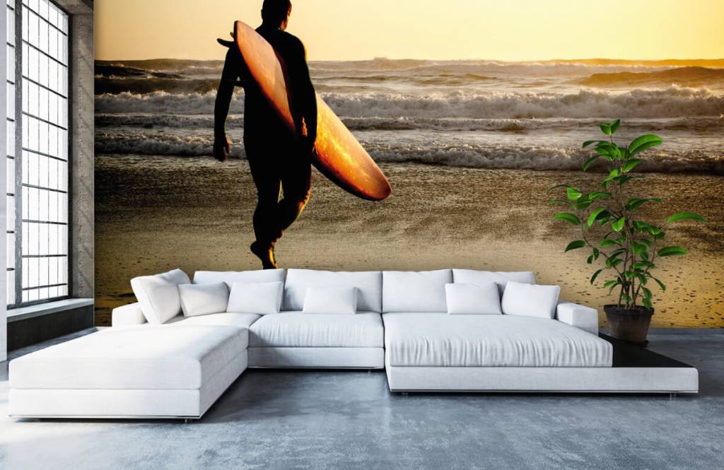 Behang met een surfer - Fotobehang