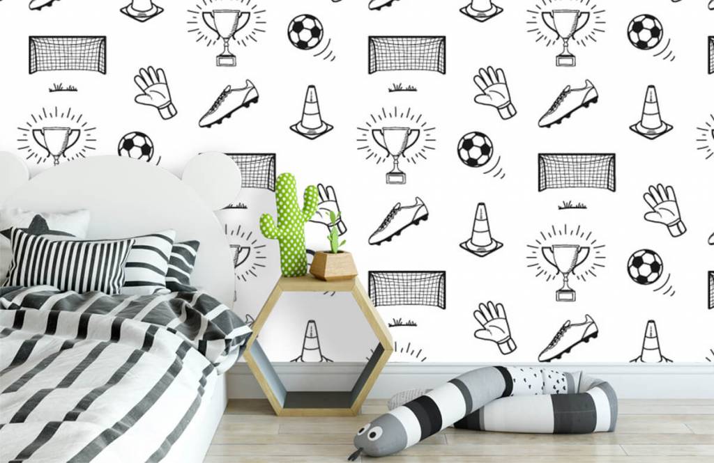 Behang met een voetbal patroon - Fotobehang