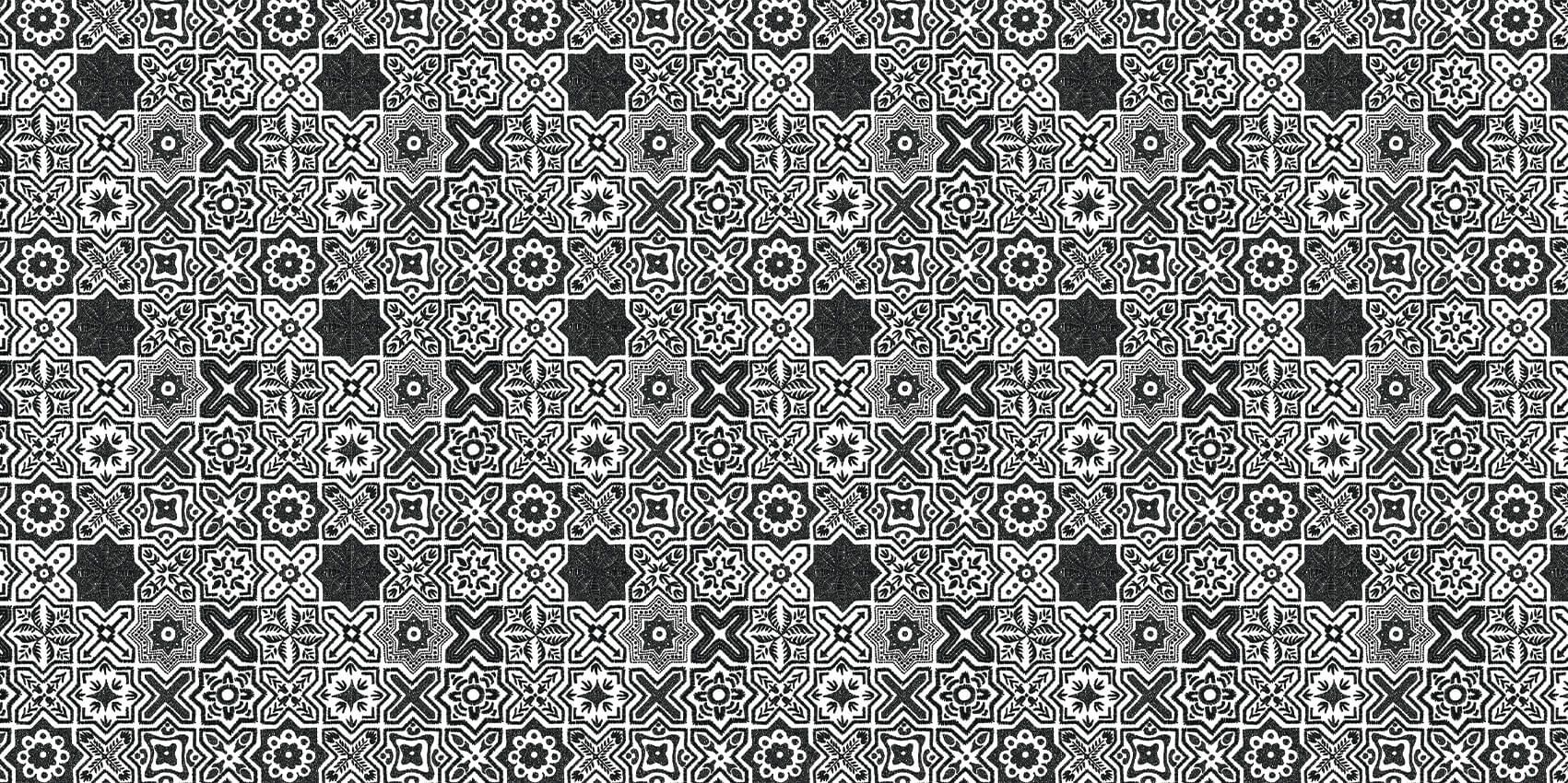Zwart-wit abstracte vormen patroon - Fotobehang