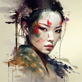 Powerful Warrior Geisha #1 - Fotobehang