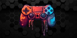Fotobehang - Dripping Gamer Controller - Fotobehang