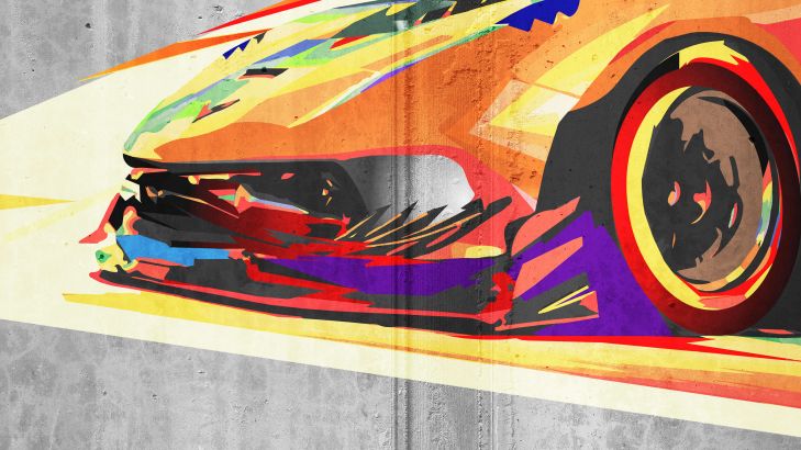 Graffiti raceauto - Fotobehang