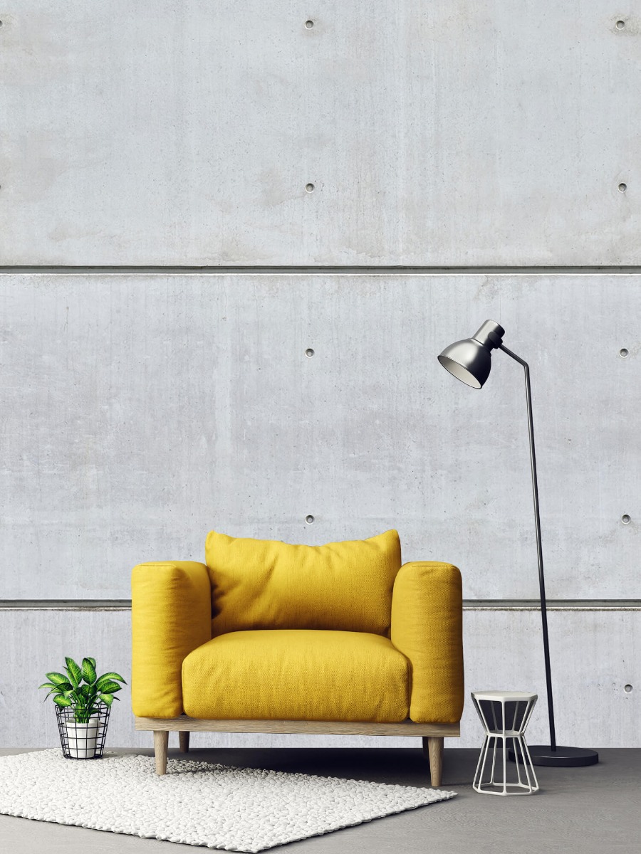 Horizontale betonnen muur - Fotobehang