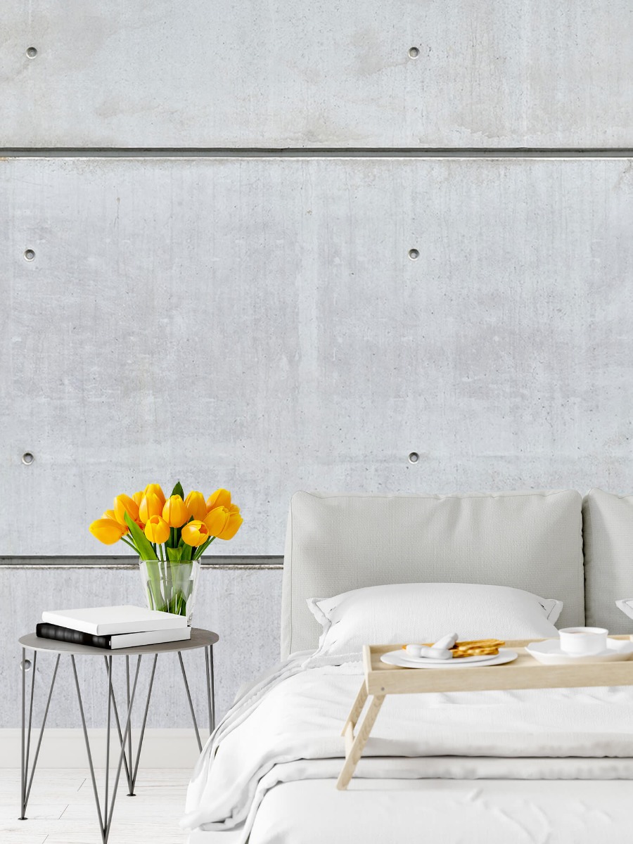Horizontale betonnen muur - Fotobehang