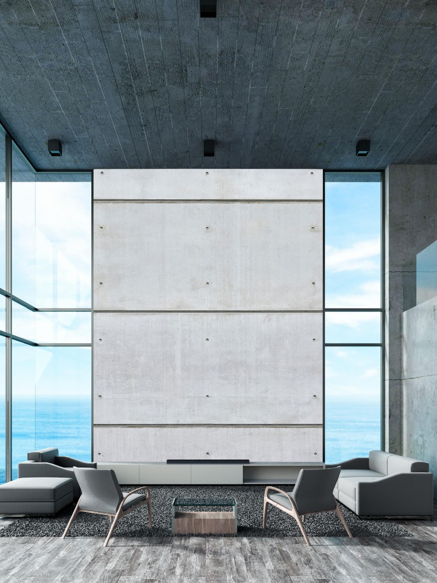 Horizontale betonnen muur - Fotobehang