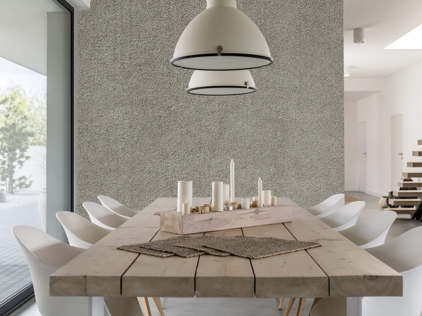 Betonnen muur met fijne steentjes - Fotobehang