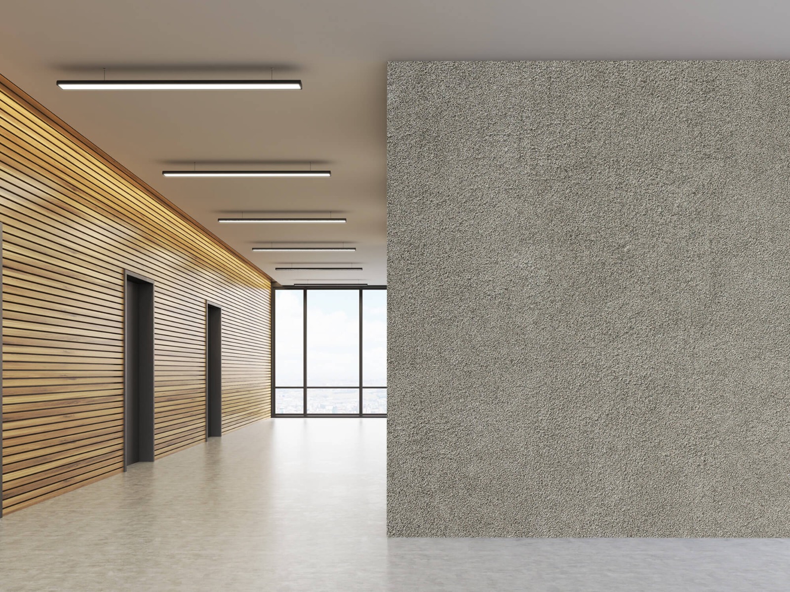 Betonnen muur met fijne steentjes - Fotobehang