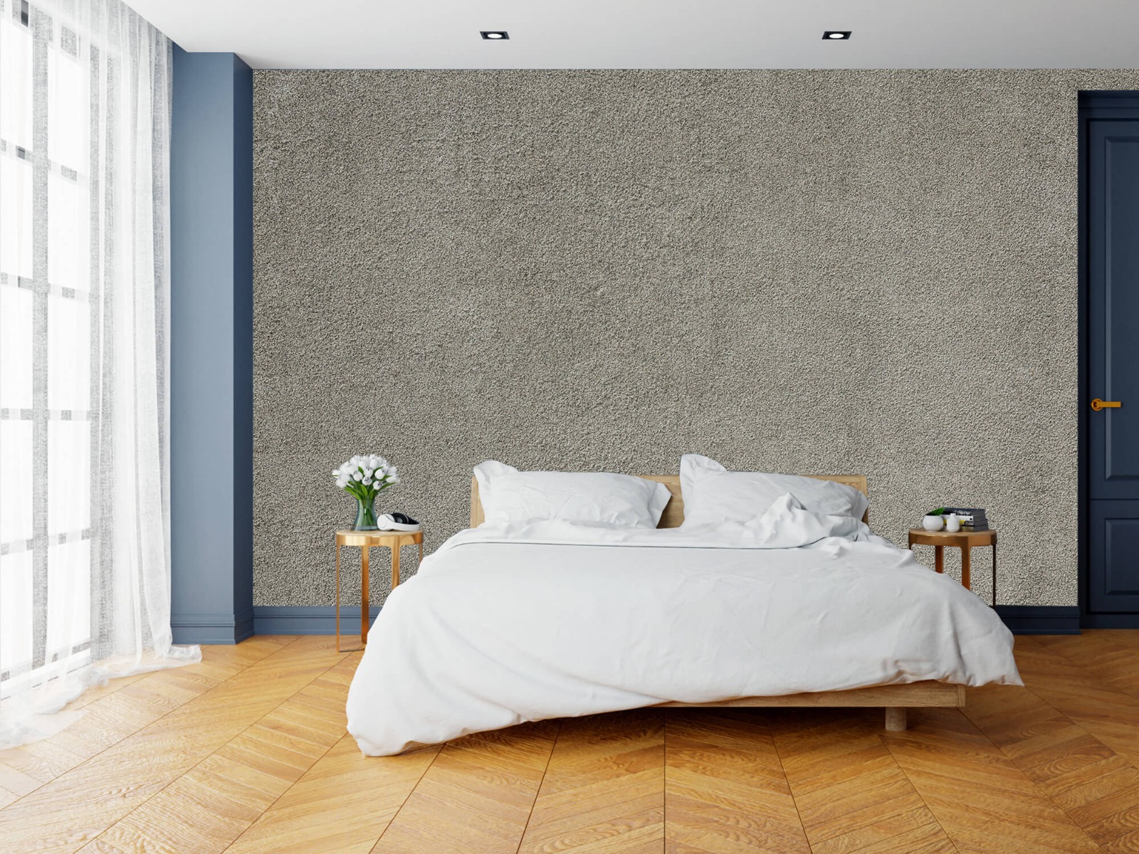 Betonnen muur met fijne steentjes - Fotobehang