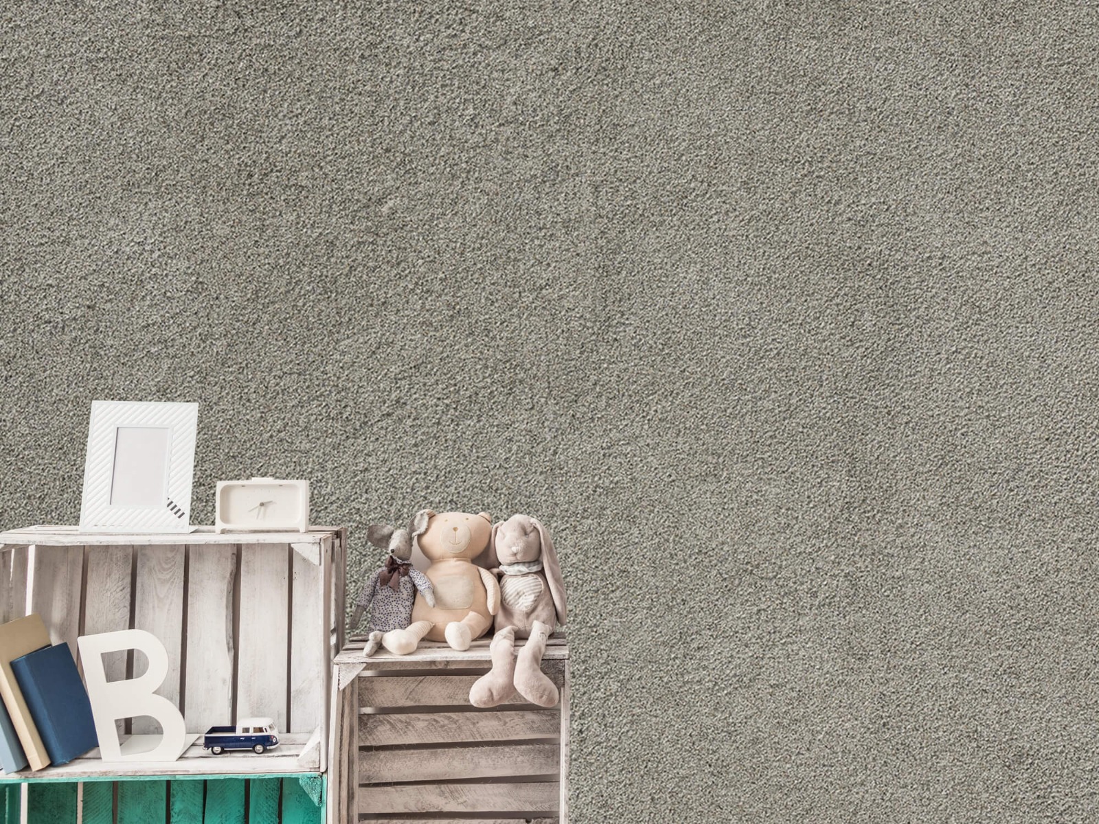 Betonnen muur met fijne steentjes - Fotobehang