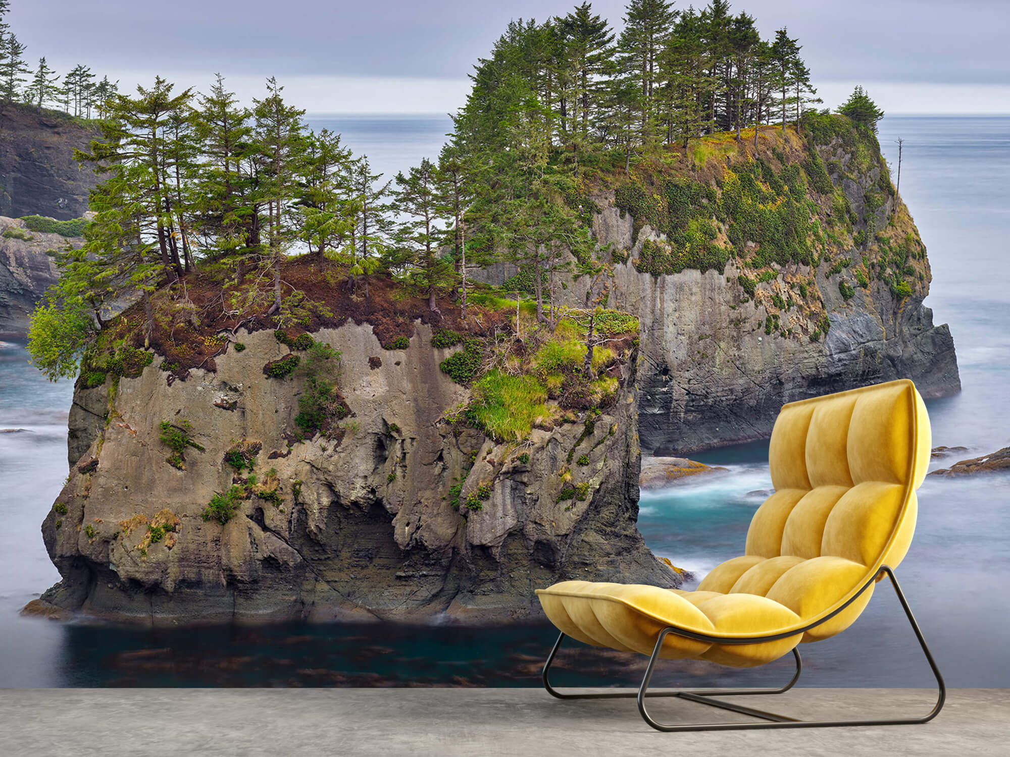 Rotseilanden in zee - Fotobehang