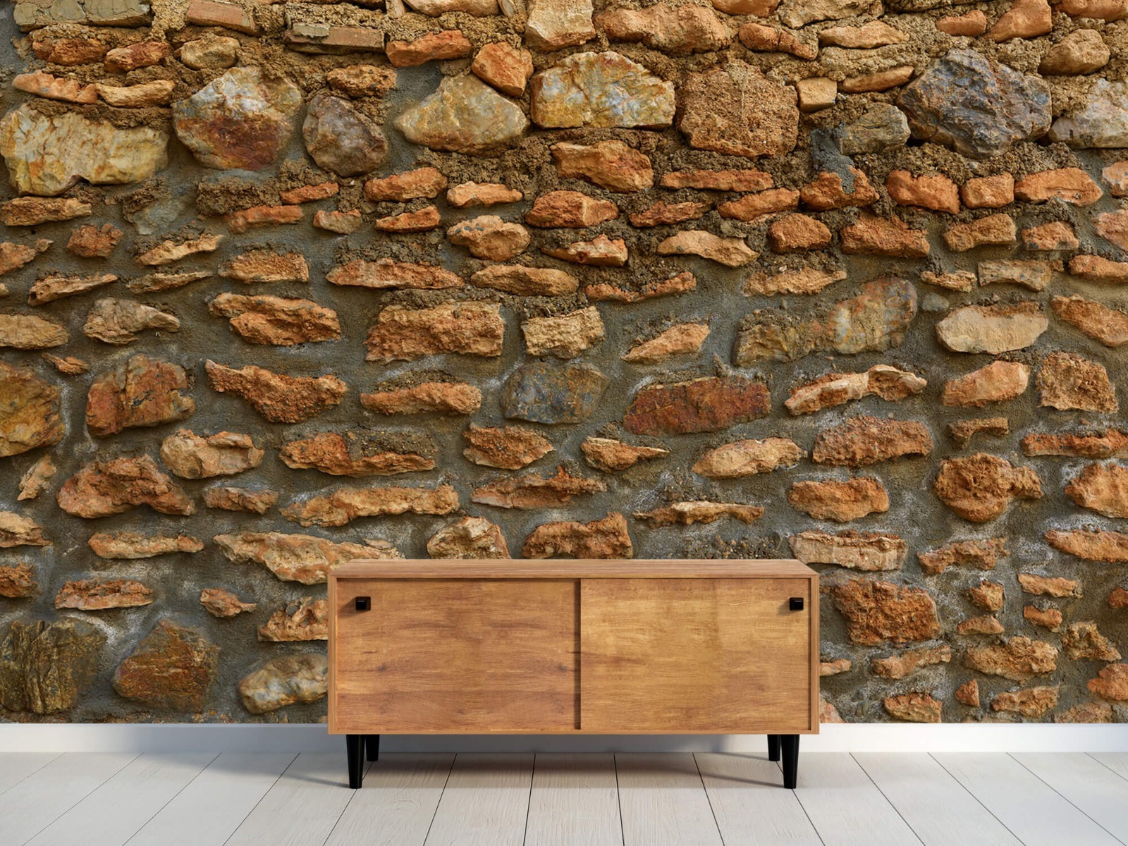 Muur met grove stenen - Fotobehang