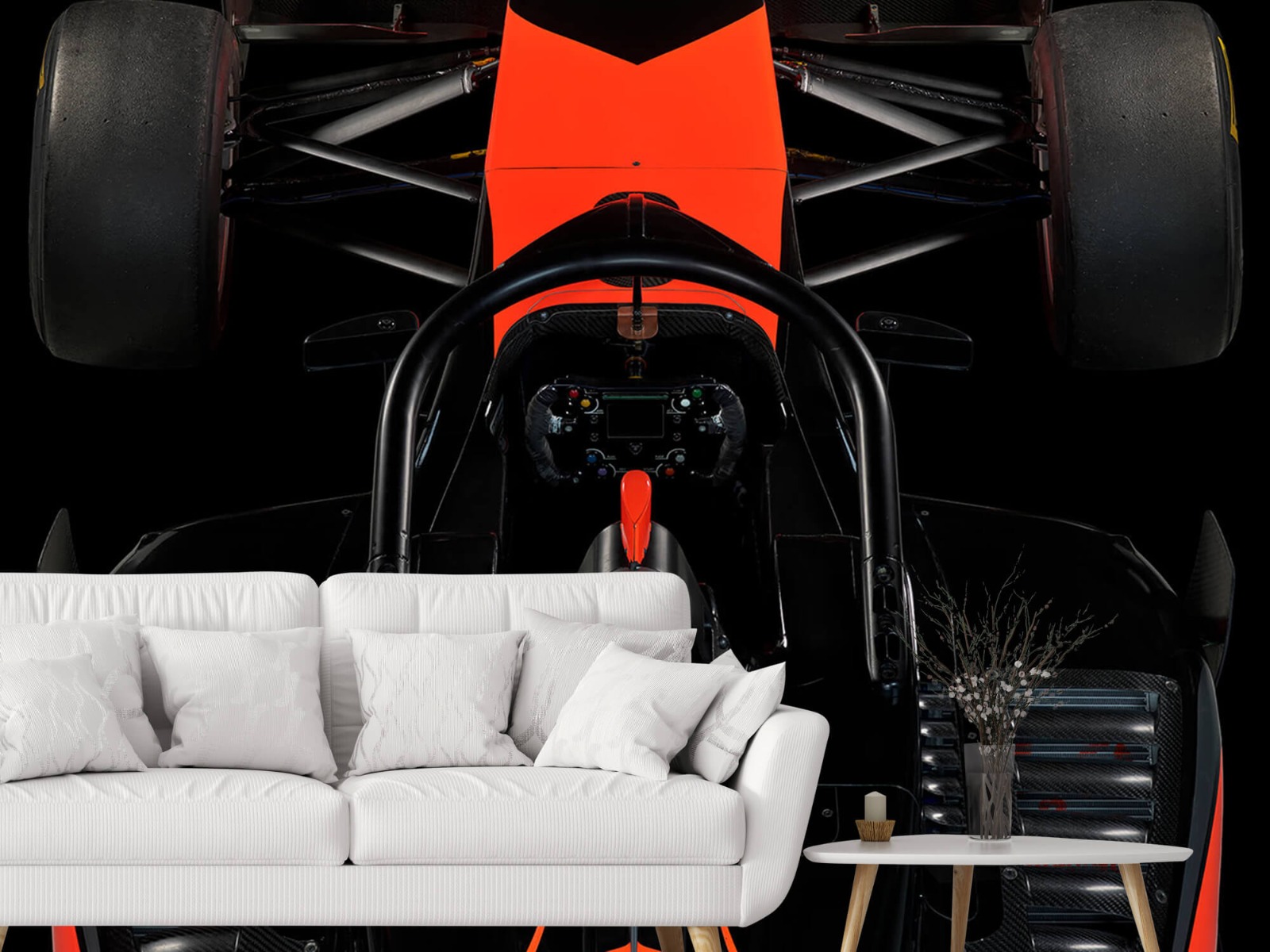 Formule 3 - Cockpit view - dark - Fotobehang