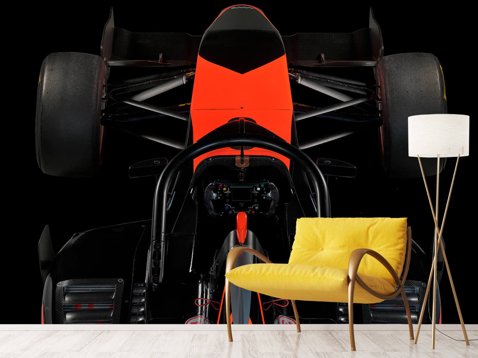 Formule 3 - Cockpit view - dark - Fotobehang