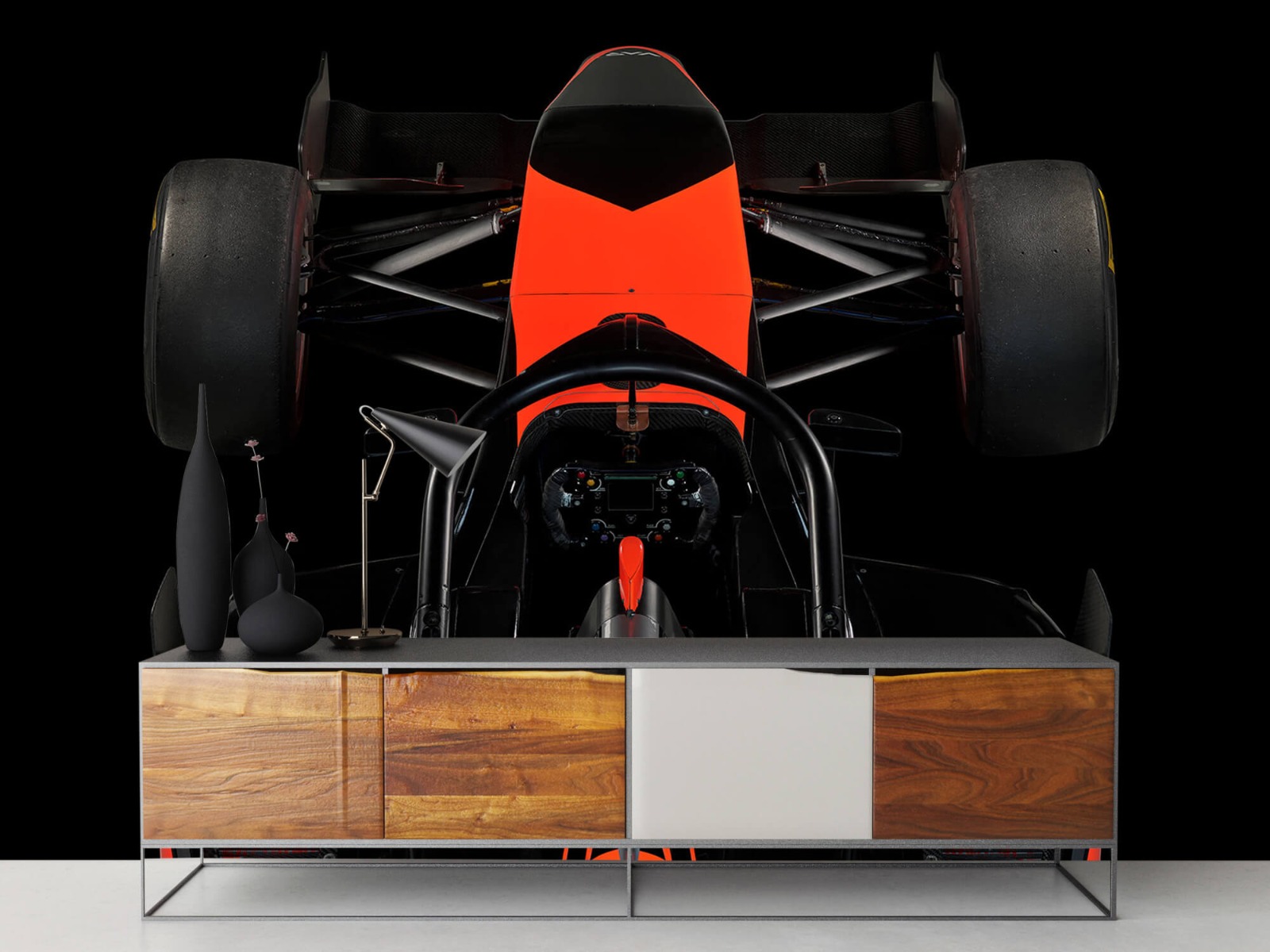 Formule 3 - Cockpit view - dark - Fotobehang