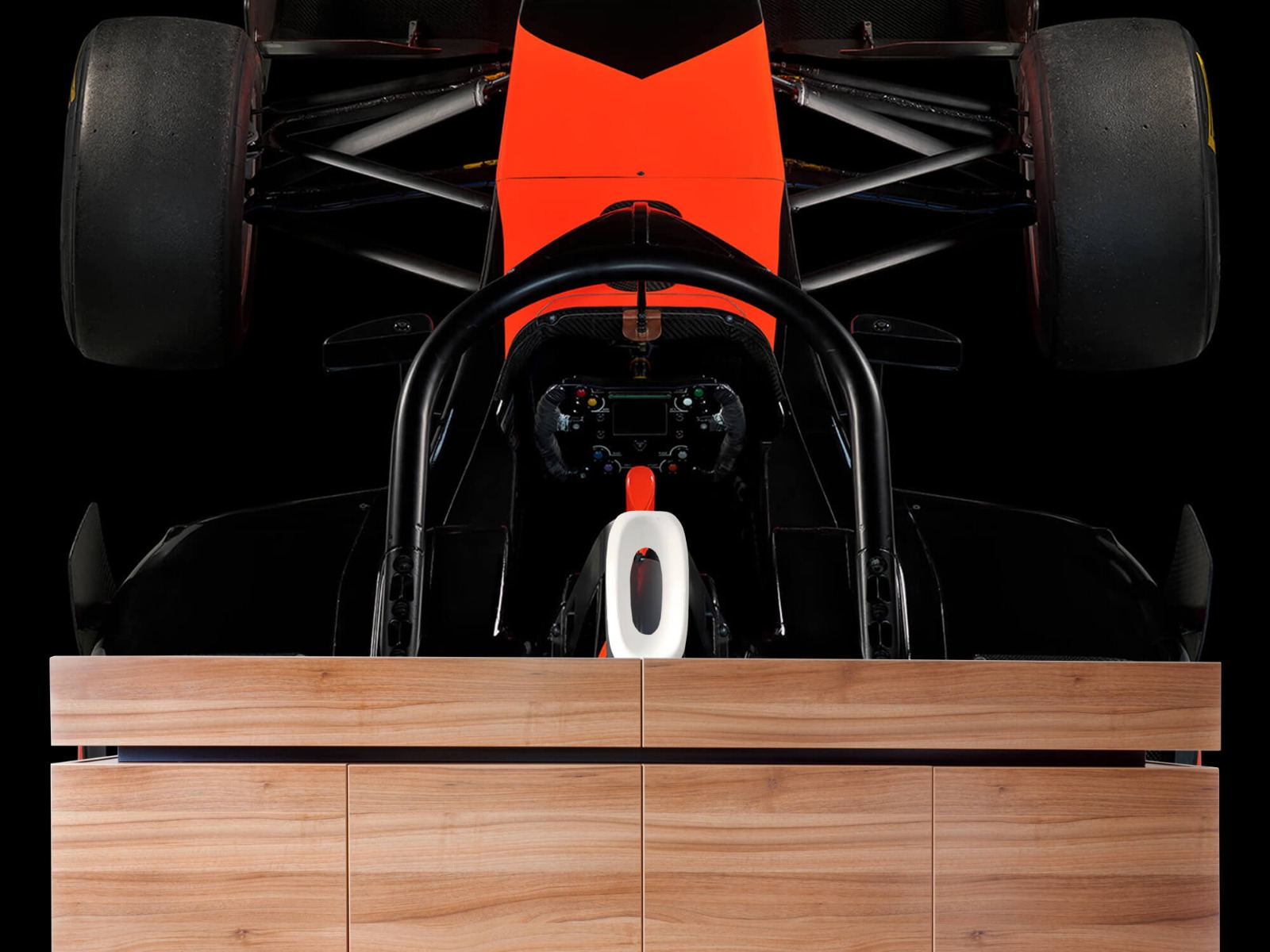 Formule 3 - Cockpit view - dark - Fotobehang