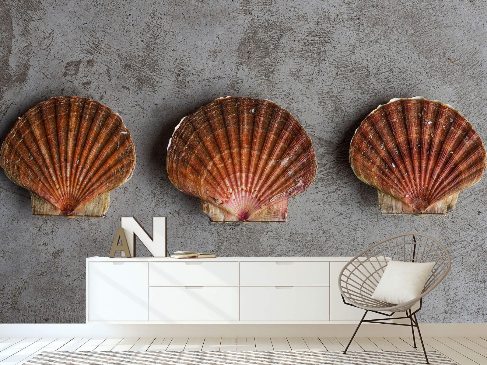 Drie schelpen - Fotobehang