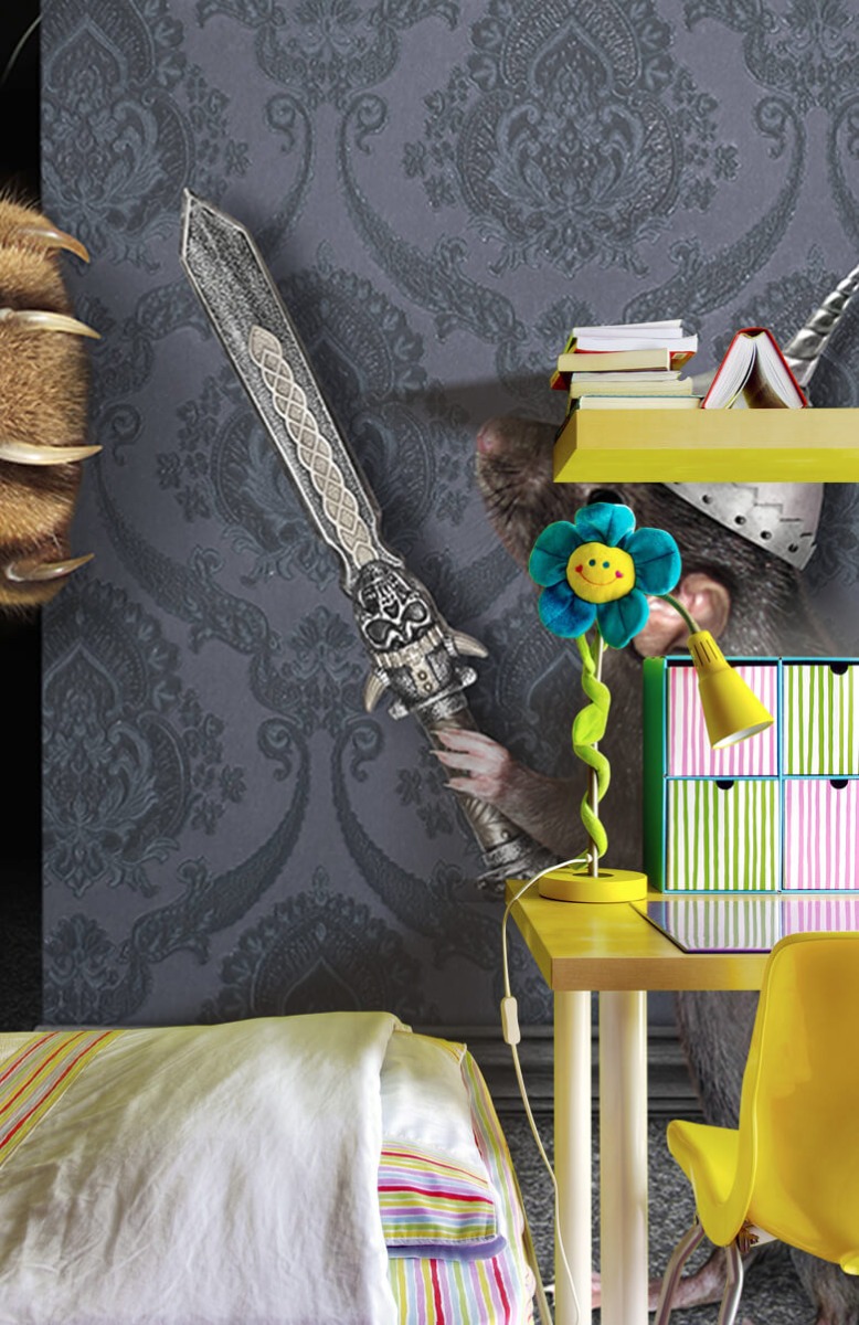 Kat en muis - Fotobehang