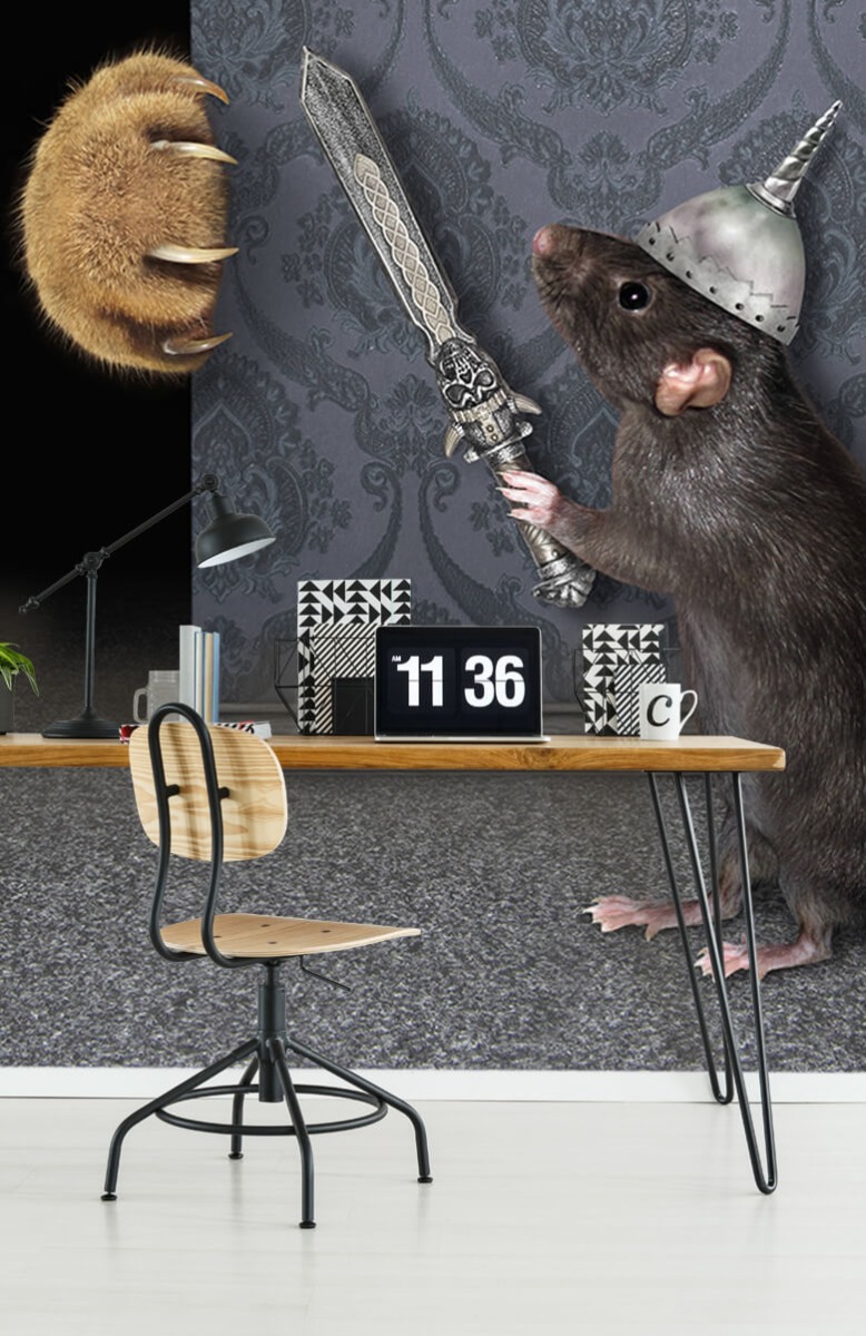 Kat en muis - Fotobehang