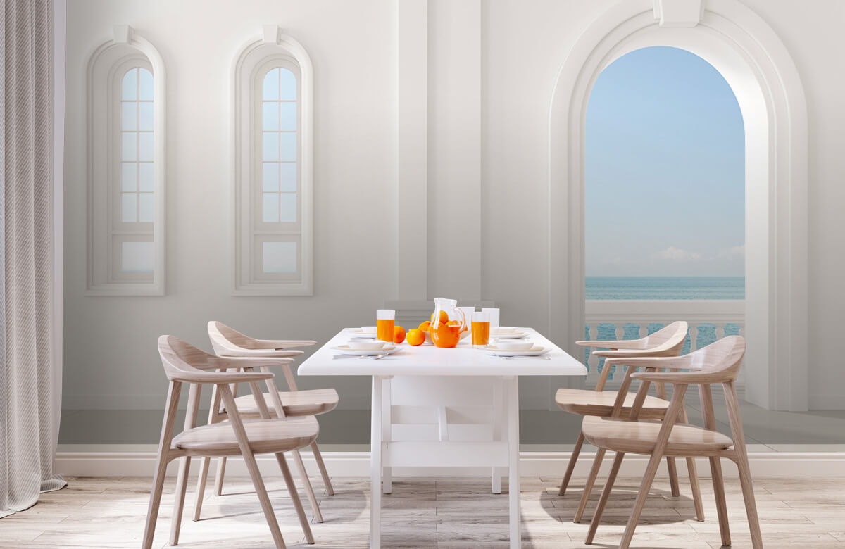 Witte muur - Fotobehang