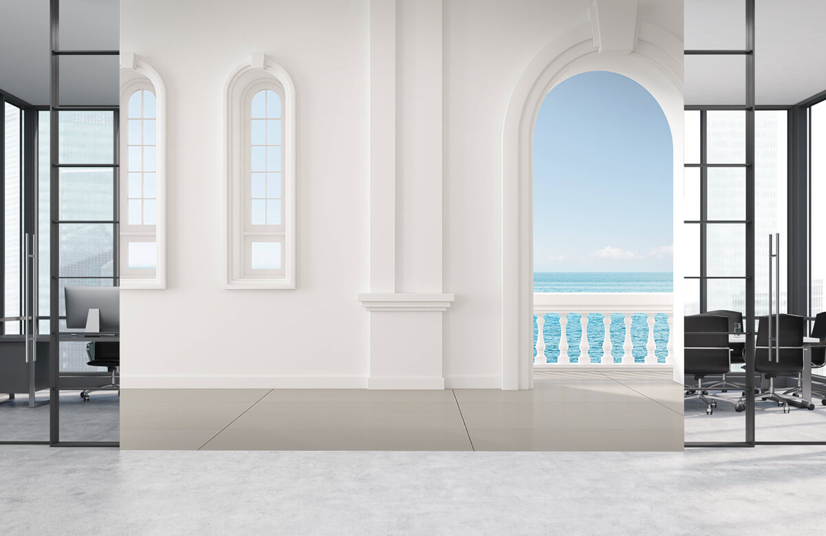 Witte muur - Fotobehang