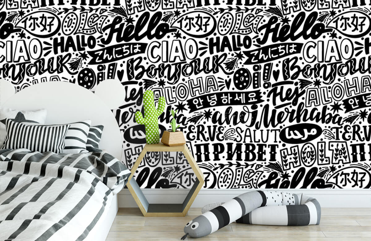 Doodle patroon - Fotobehang