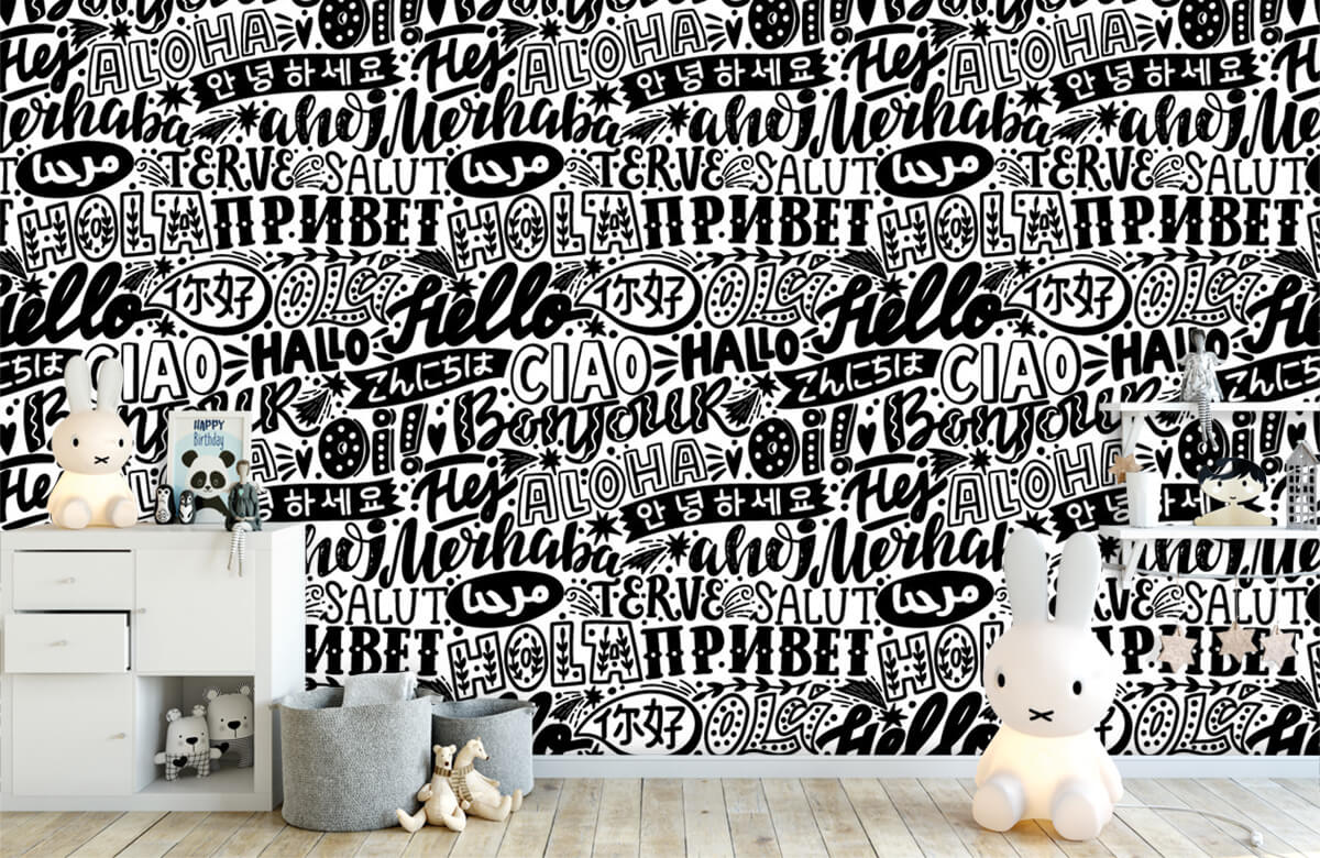 Doodle patroon - Fotobehang