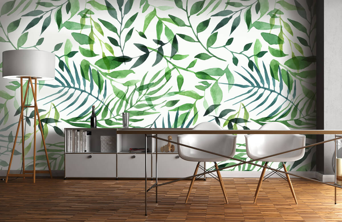 Vrolijk patroon, groen - Fotobehang