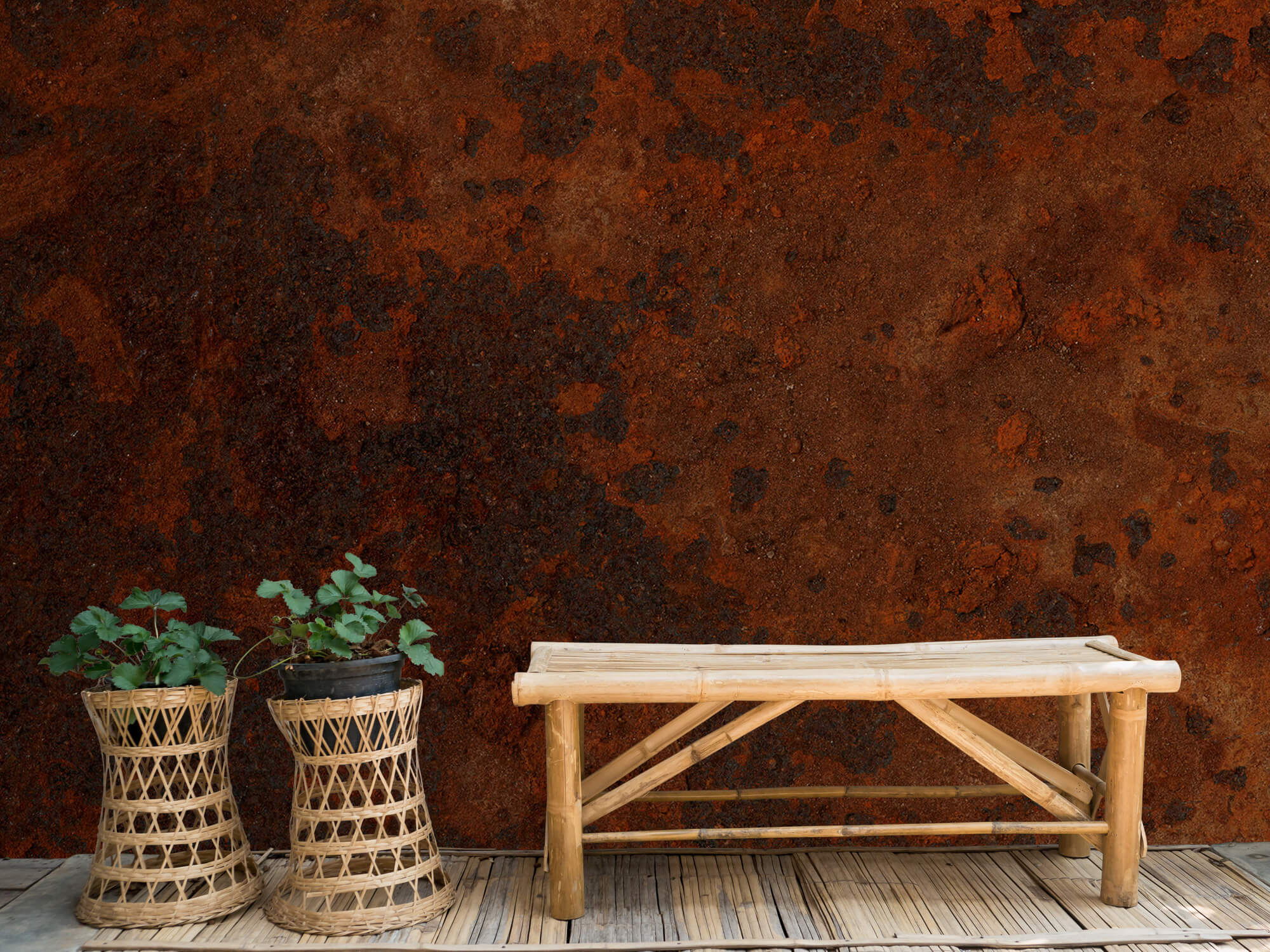 Structuur roestbruin - Fotobehang