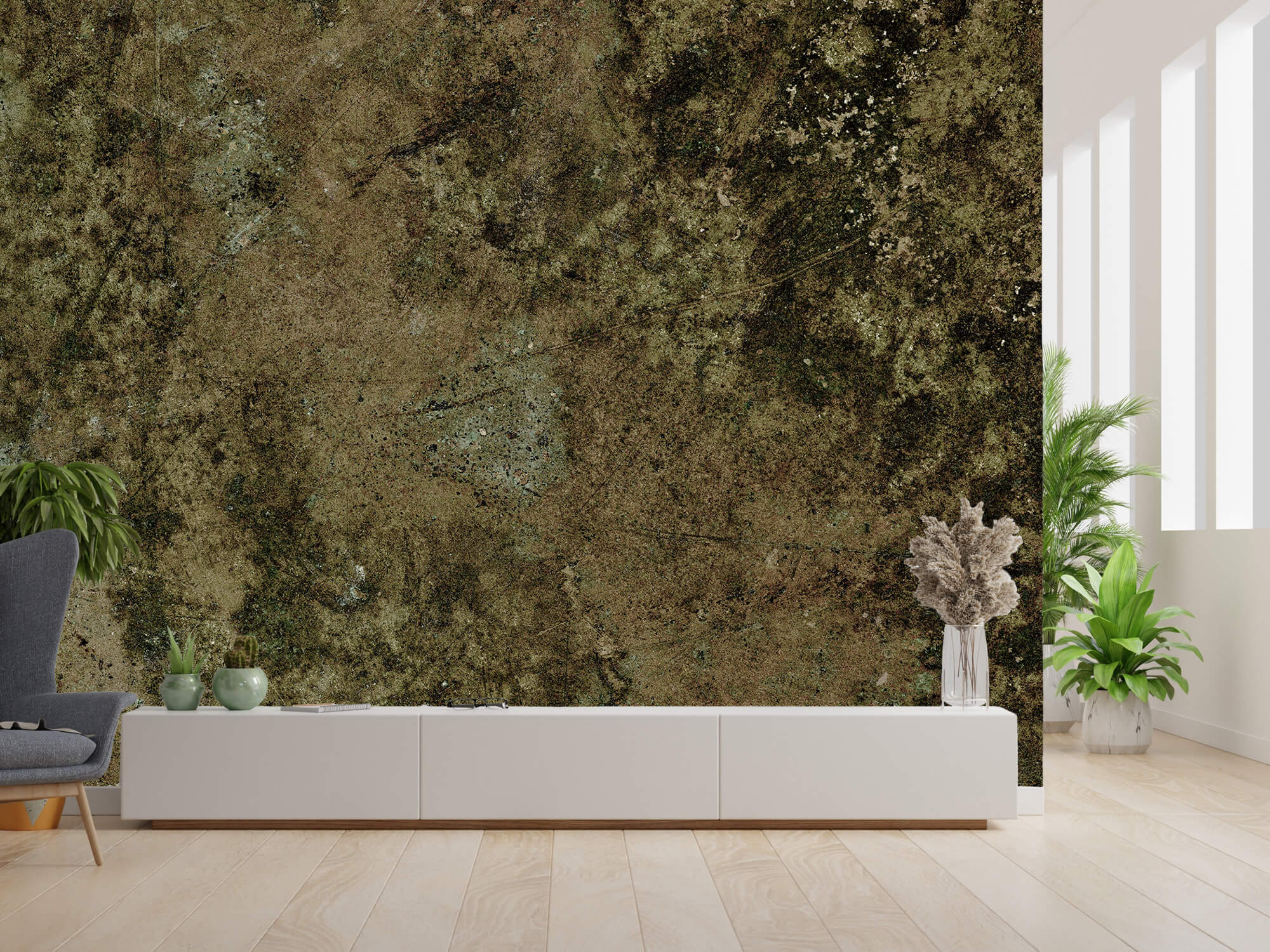 Groen structuren - Fotobehang