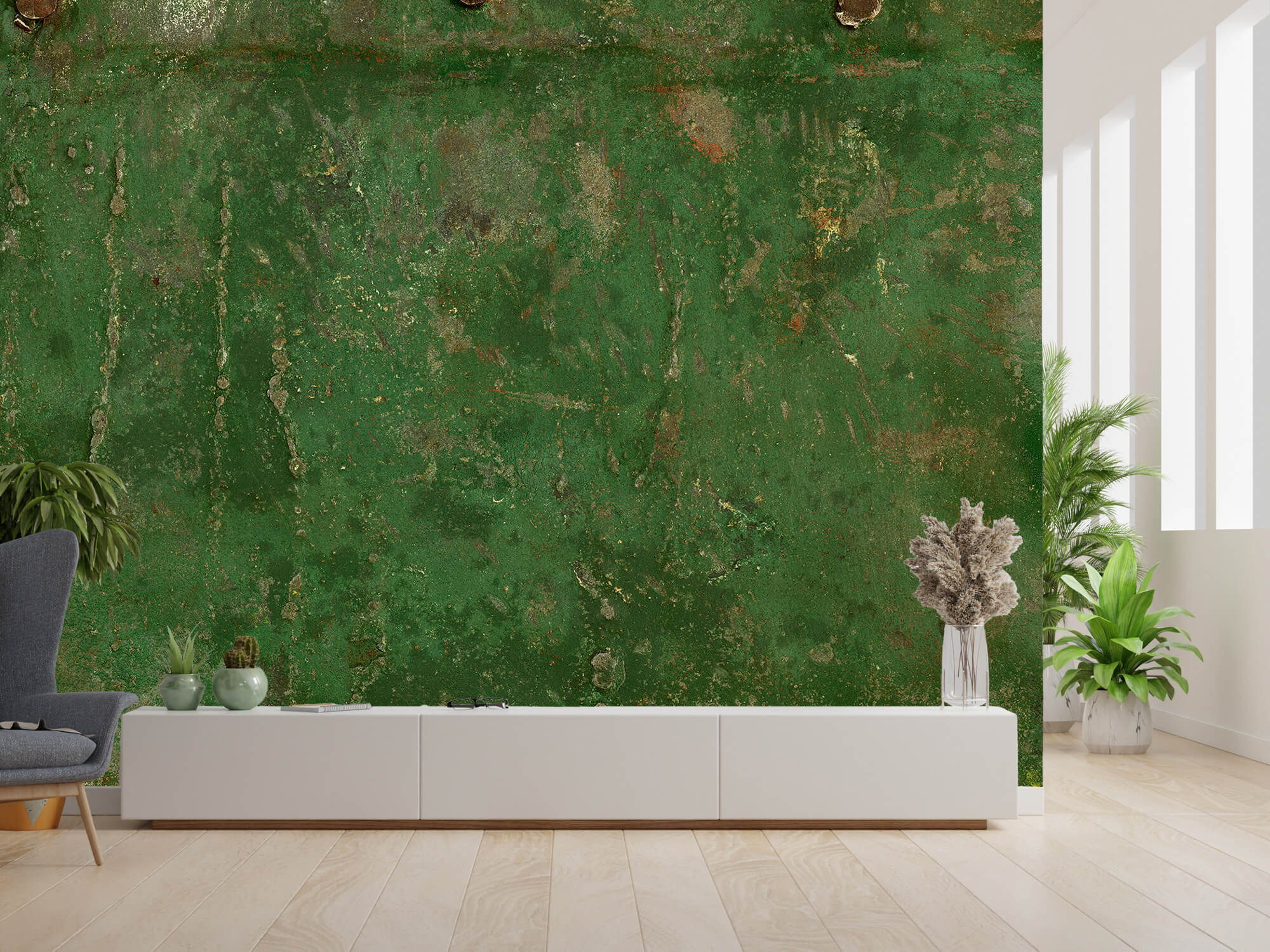 Groen geoxideerd metaal - Fotobehang