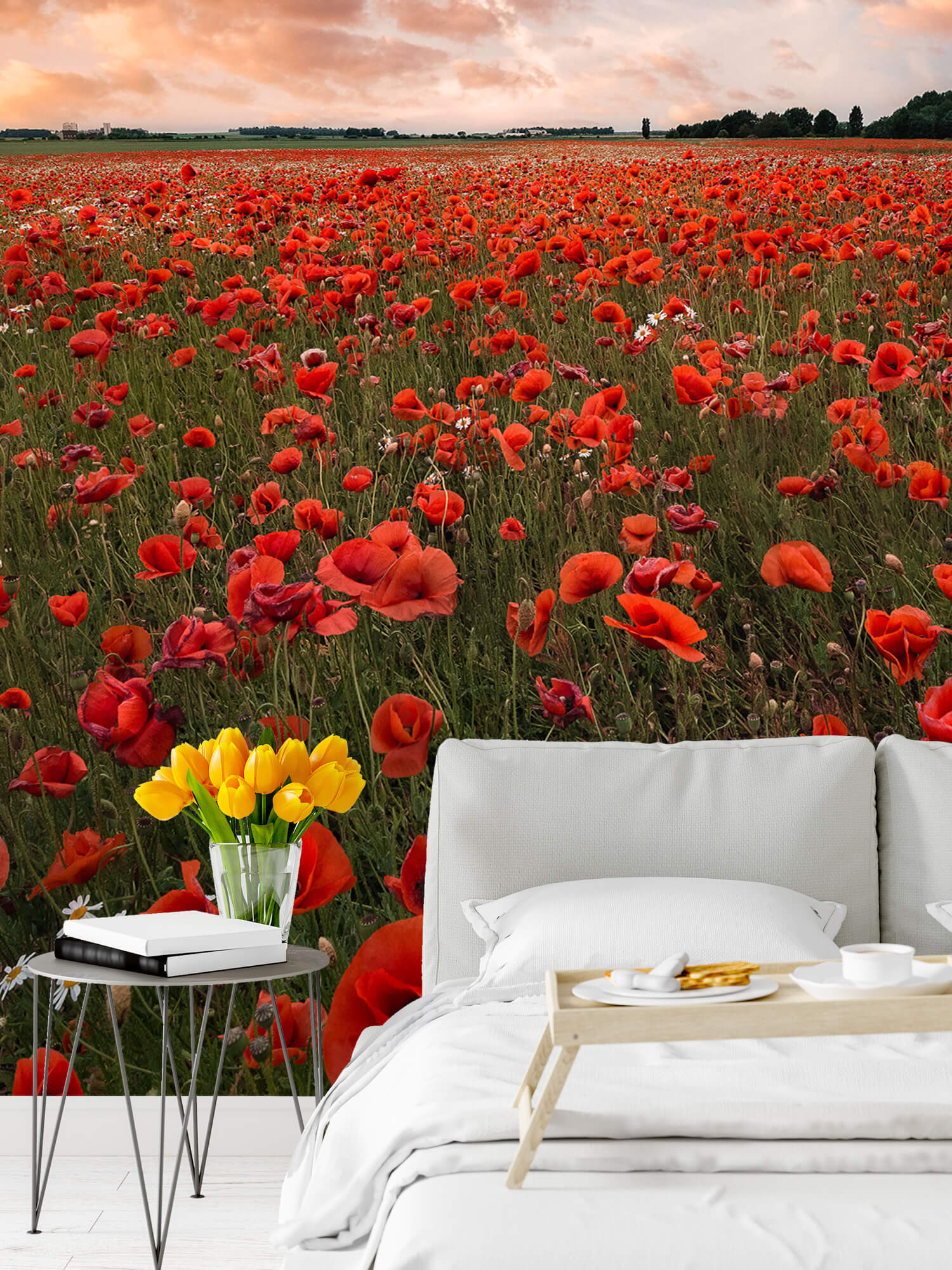 Poppy field in Sweden - Fotobehang