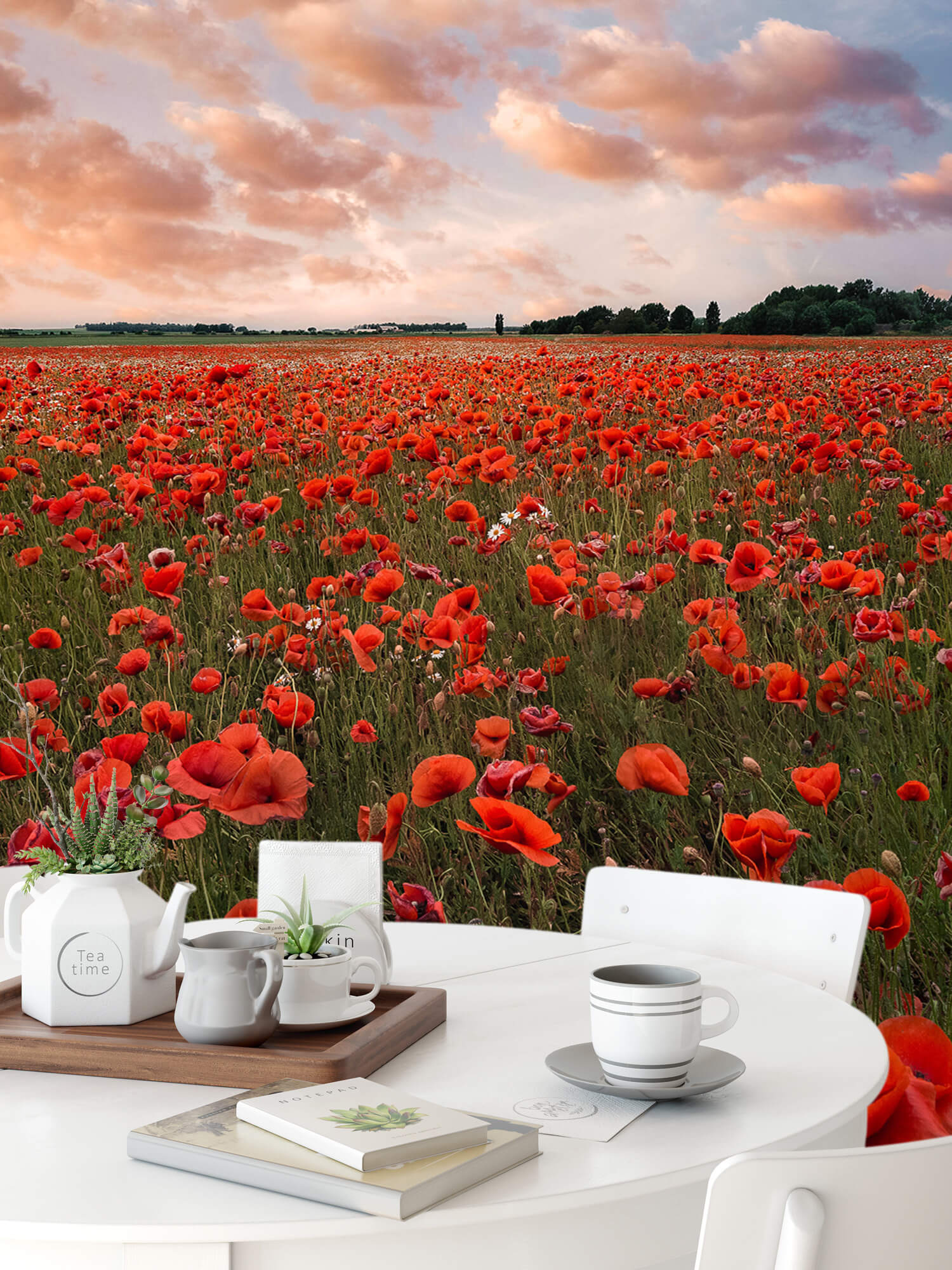 Poppy field in Sweden - Fotobehang