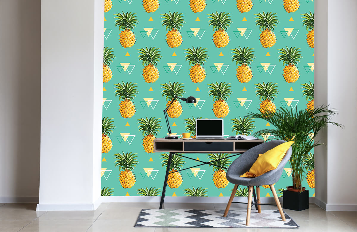 Ananas patroon - Fotobehang