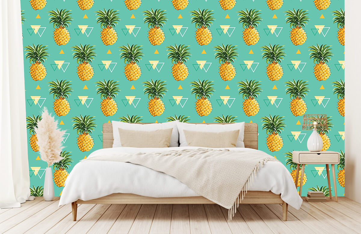 Ananas patroon - Fotobehang