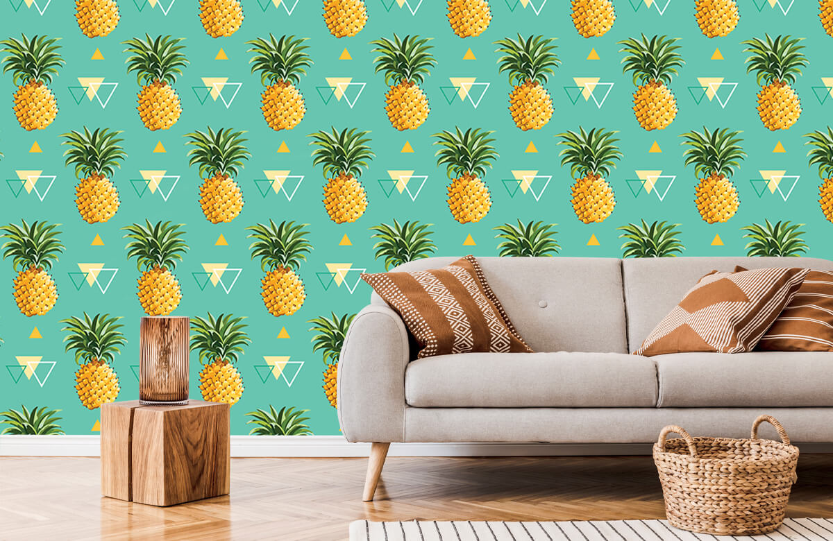 Ananas patroon - Fotobehang