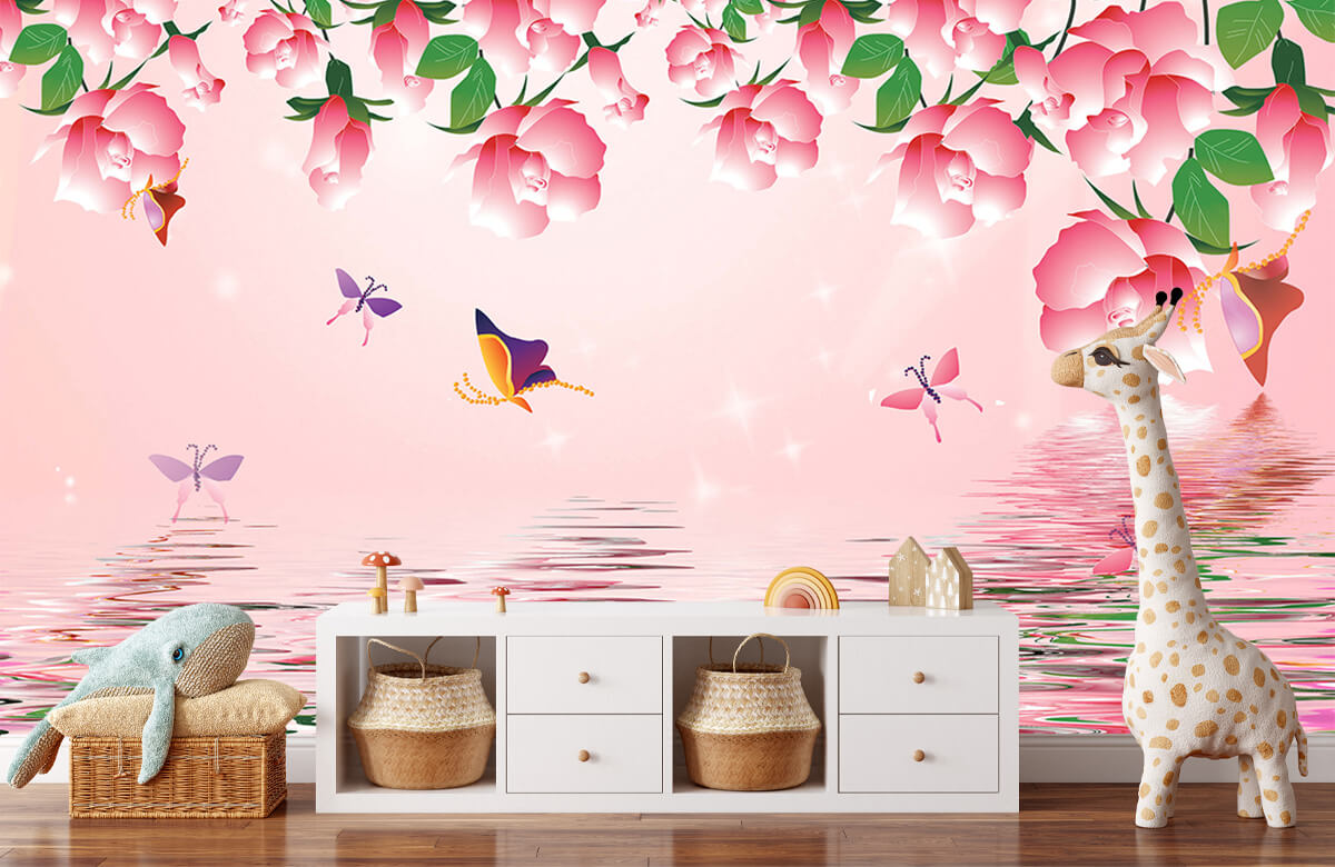 Roze omgeving - Fotobehang